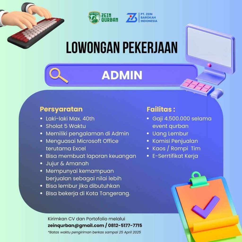 [DIBUKA] Lowongan Pekerjaan Admin - Tangerang - LokerMuslim.ID